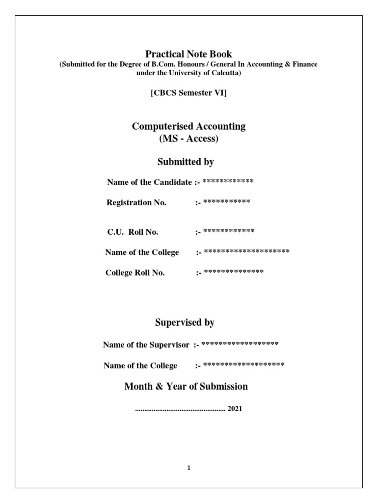 Practical Note Book: Under The University of Calcutta) | Download Free ...