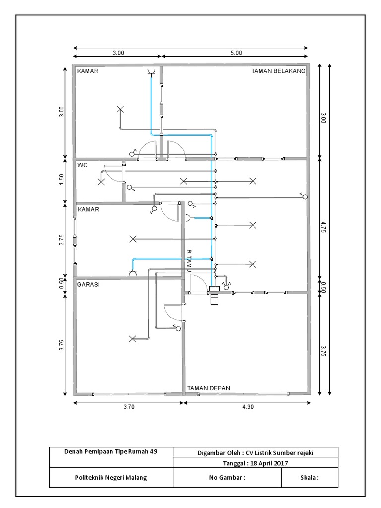 Denah Pemipaan Tipe Rumah 49 | PDF