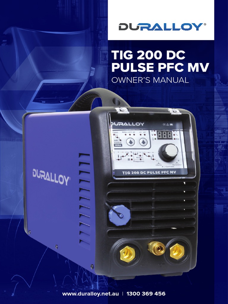 Duralloy 200 DC Pulse PFC MV Owner S Manual | PDF | Welding | Construction