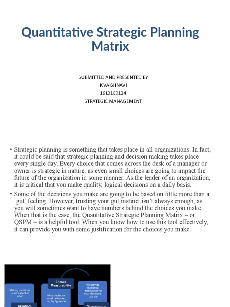 Quantitative Strategic Planning Matrix | PDF | Strategic Planning ...