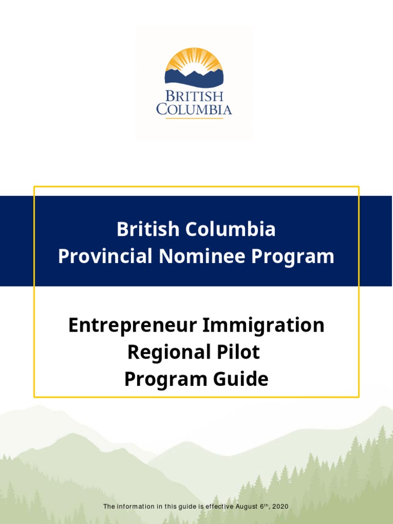 BC PNP EI Regional Pilot Program Guide | PDF | Franchising ...