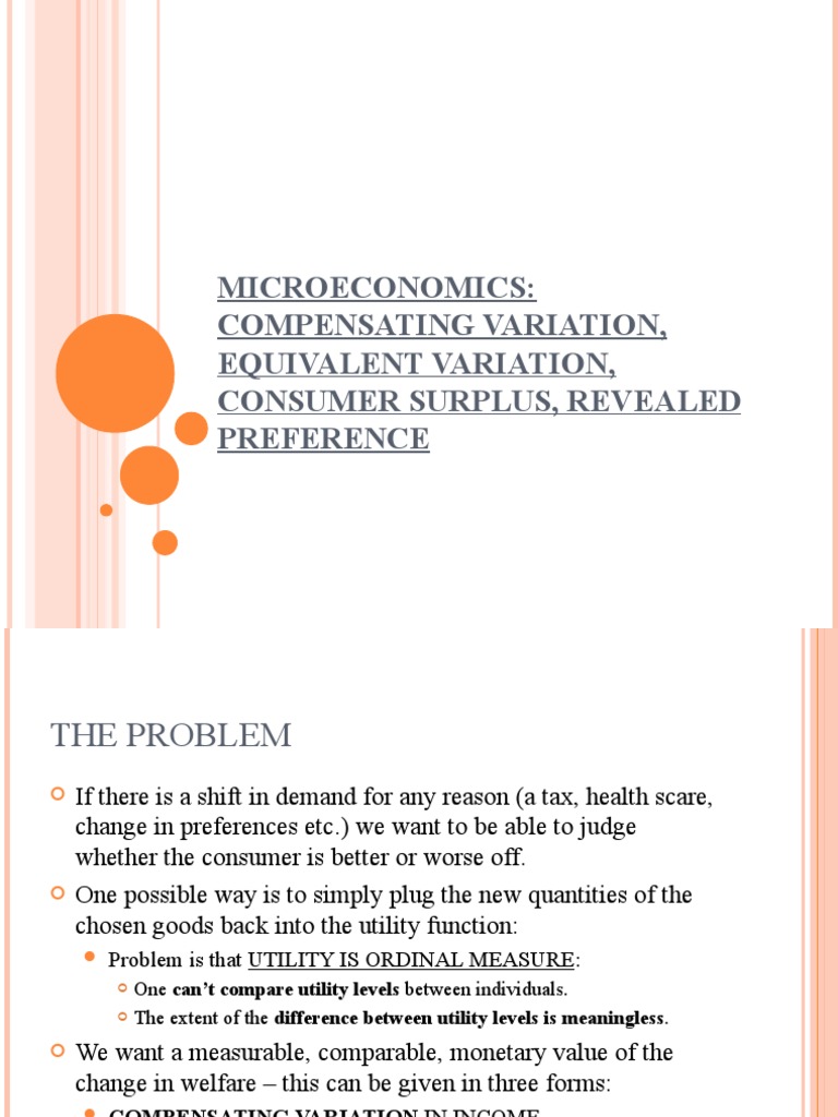 Compensating vs Equivalent Variation | PDF | Economic Surplus | Utility
