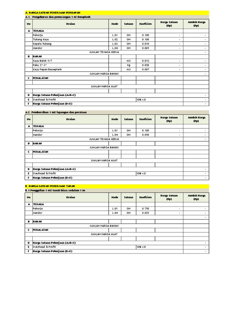 Analisa Harga Satuan | PDF