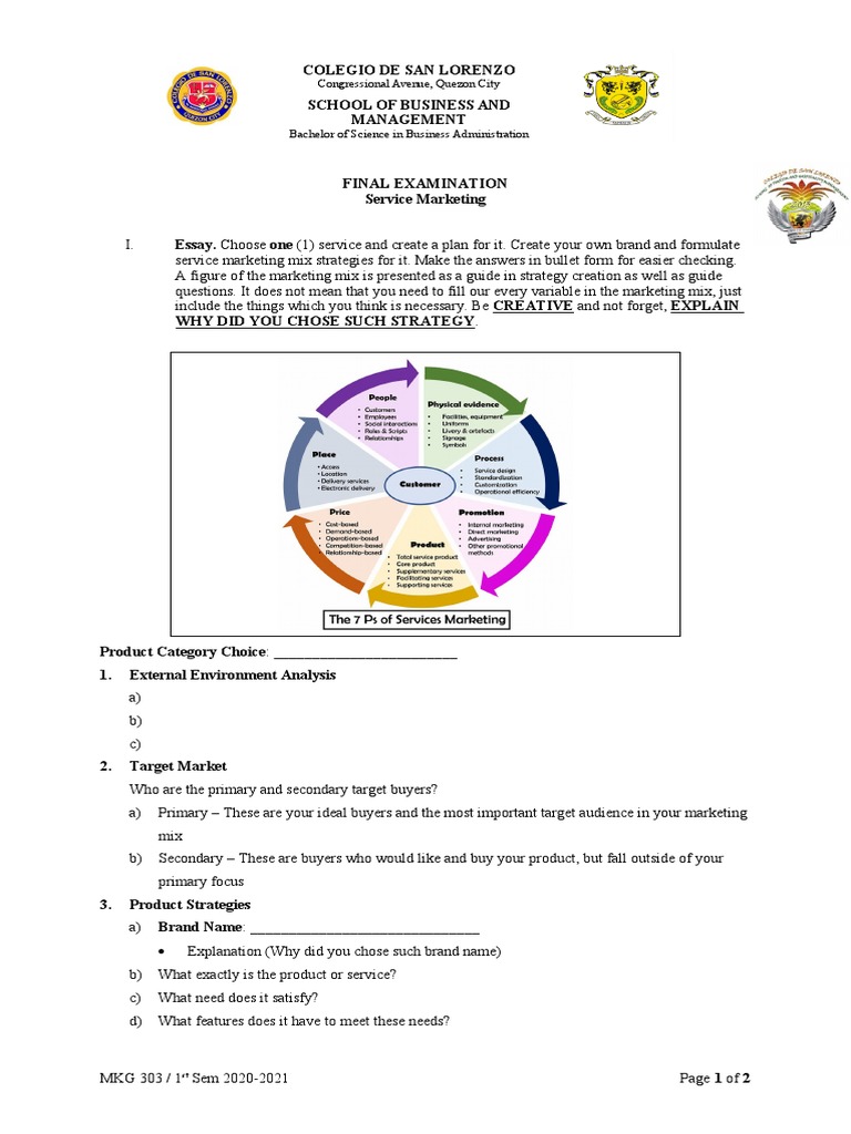 Service Marketing Finals Exam | PDF | Target Audience | Brand