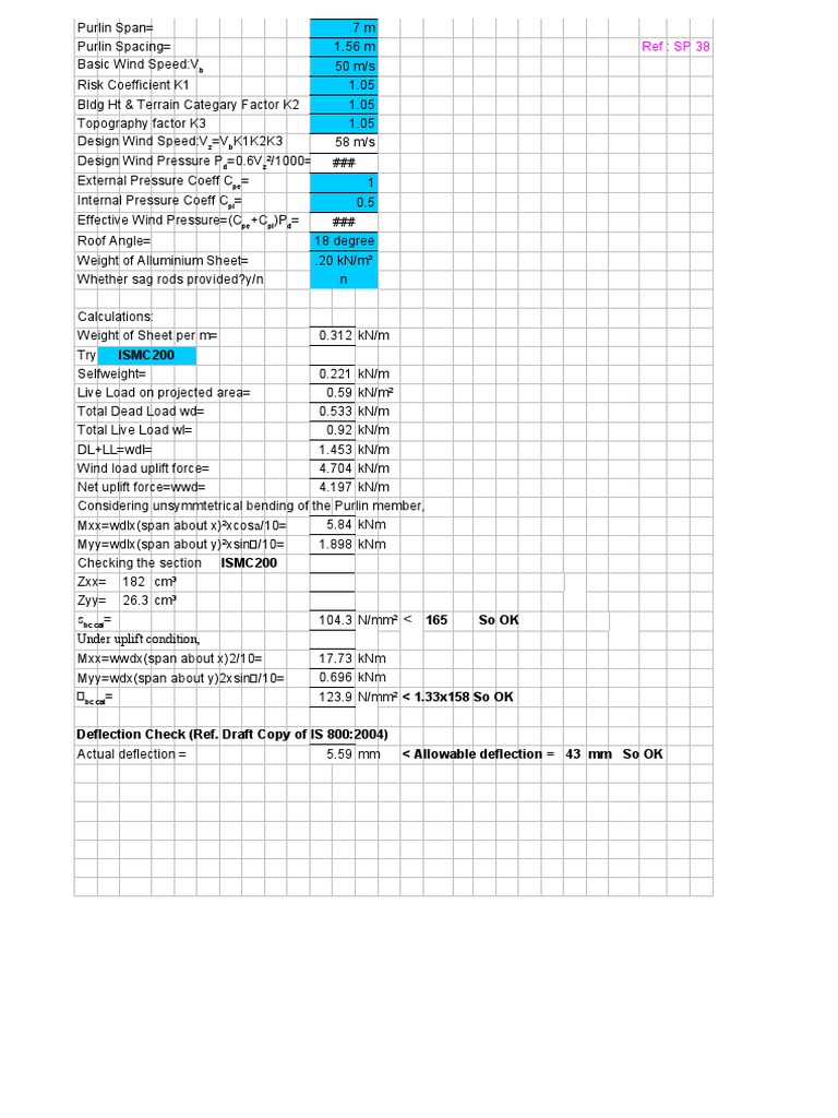 Purlin design calculations | PDF | Building Engineering | Structural ...