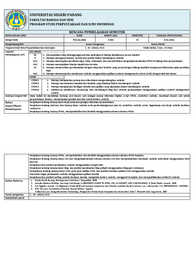 RPS - Design Web Baru2 | PDF