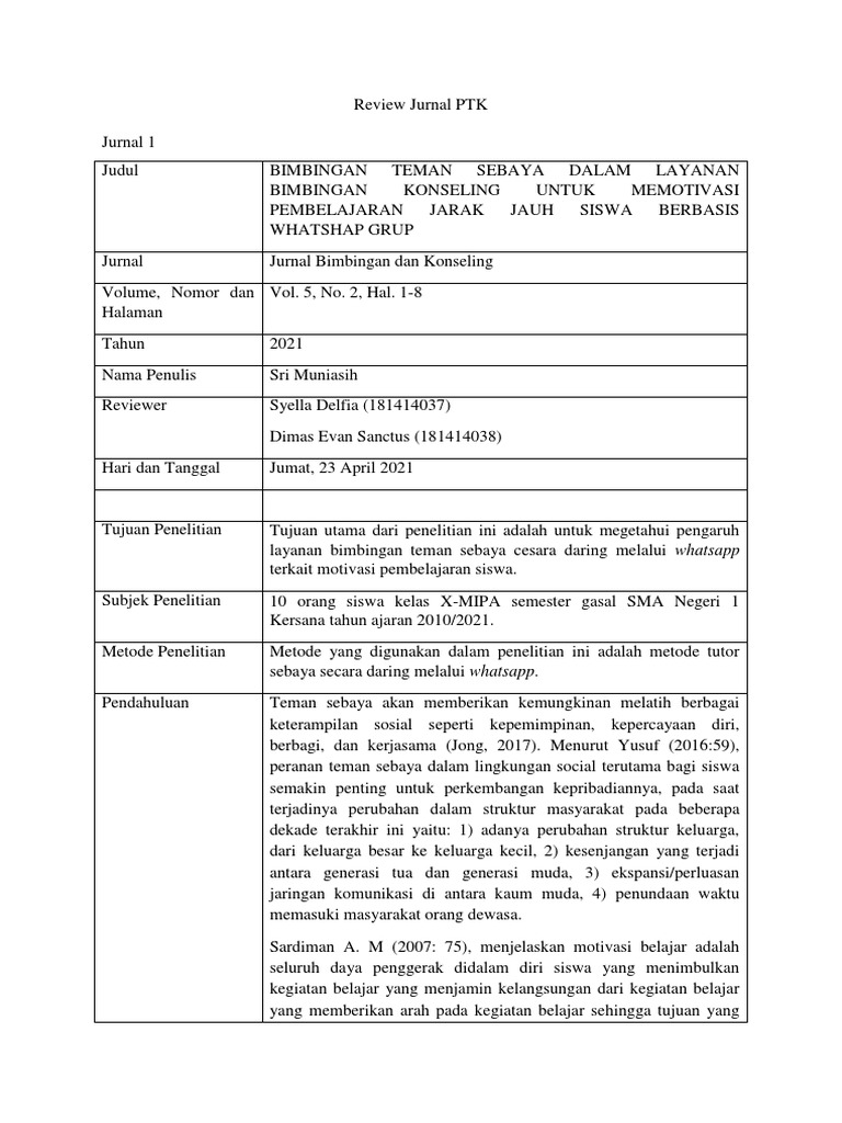 Review Jurnal PTK | PDF