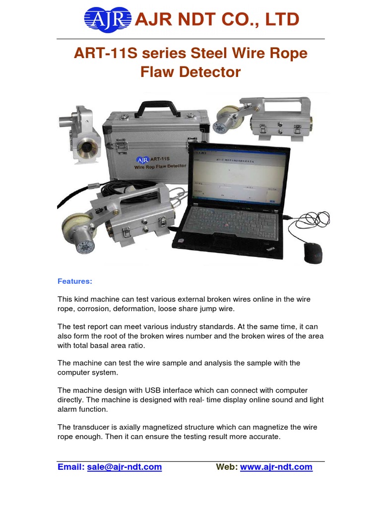 ART-11S Wire Rope Flaw Detector Specifications | PDF | Wire | Sensor