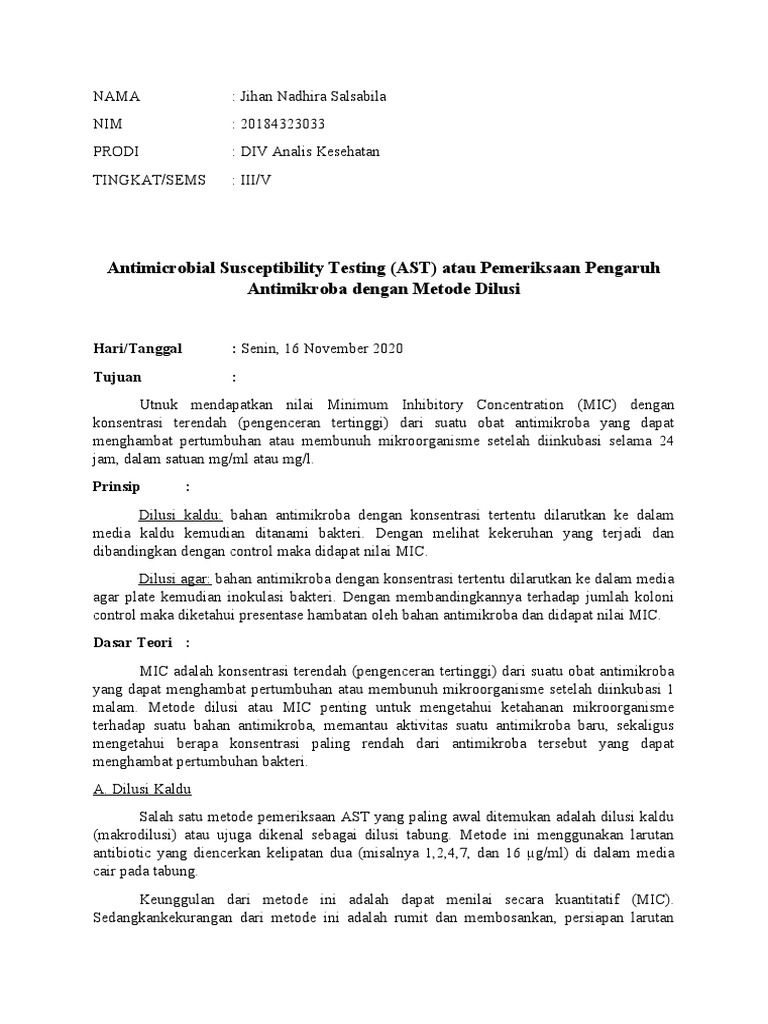 AST Metode Dilusi | PDF