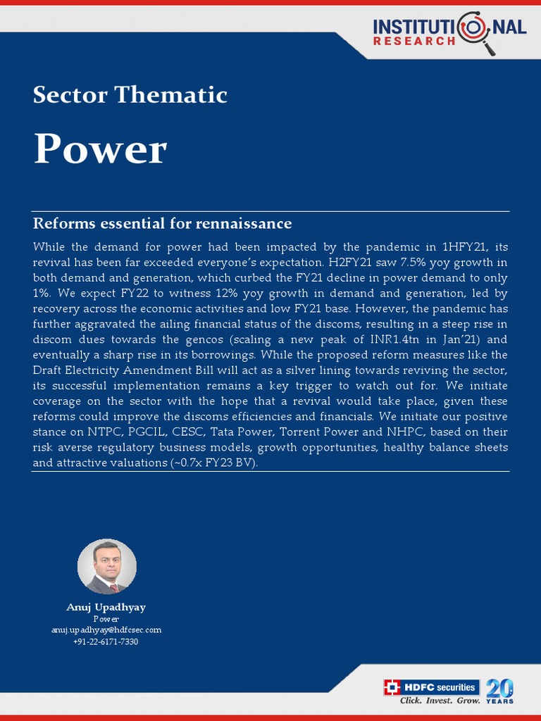 Power Sector Out Look 2021 | PDF | Hydroelectricity | Economics