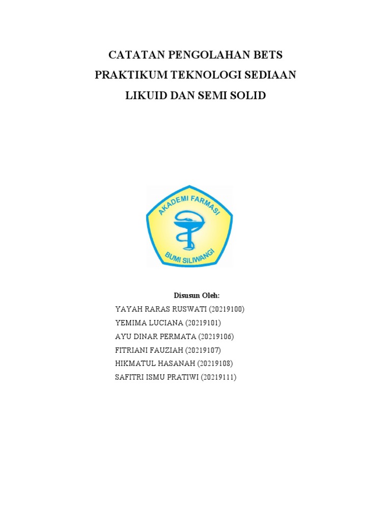 BATCH RECORD Formula 4 KELOMPOK 4 | PDF