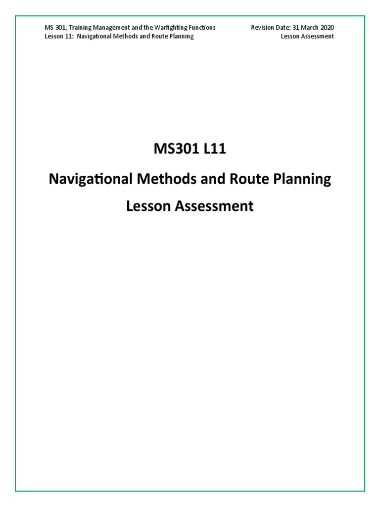 MS301L11 Navigational Methods and Route Planning LA | PDF | Navigation ...