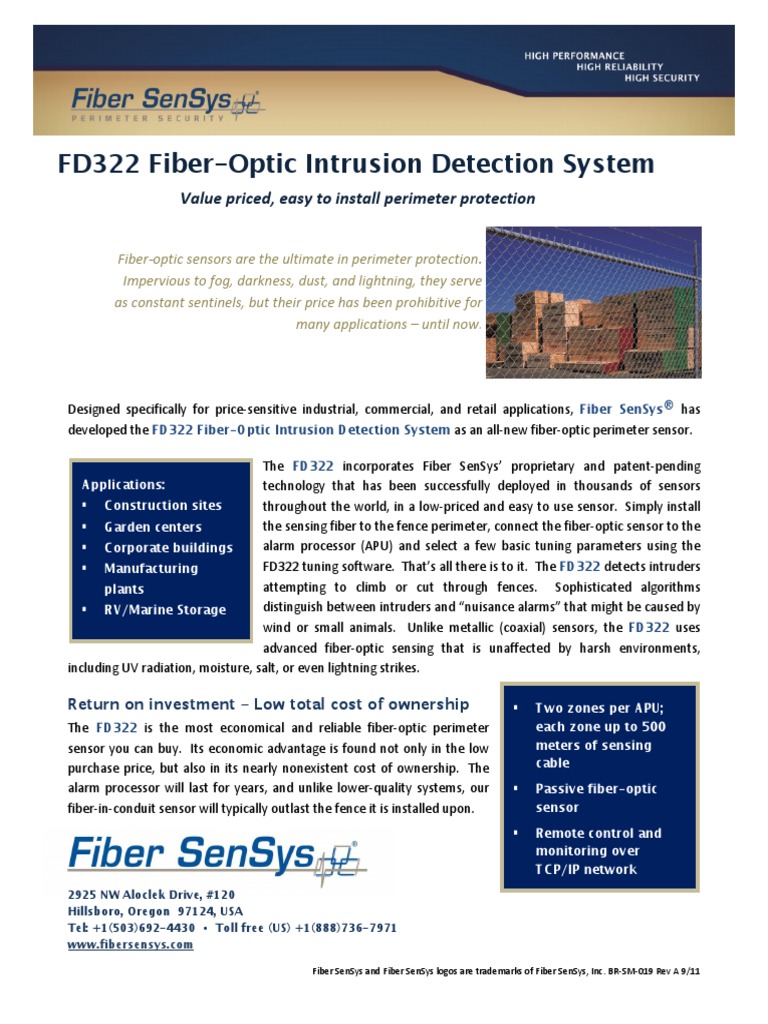 FD322 Fiber-Optic Intrusion Detection System: Value Priced, Easy To ...