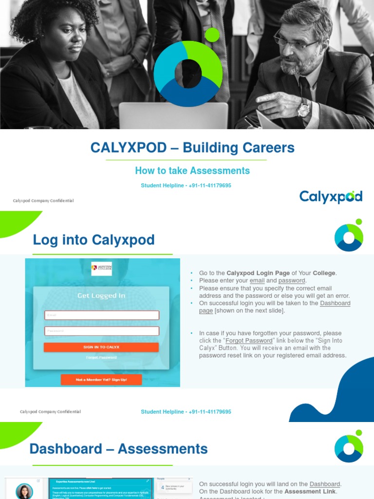 How to Take Assessments on Calyxpod | PDF | Login | Button (Computing)