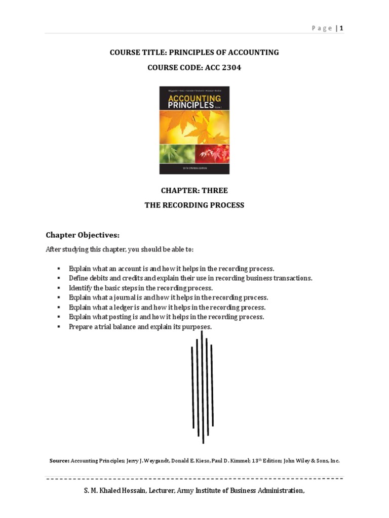 Chapter 3-The Recording Process and Accounting Cycle | PDF | Debits And ...