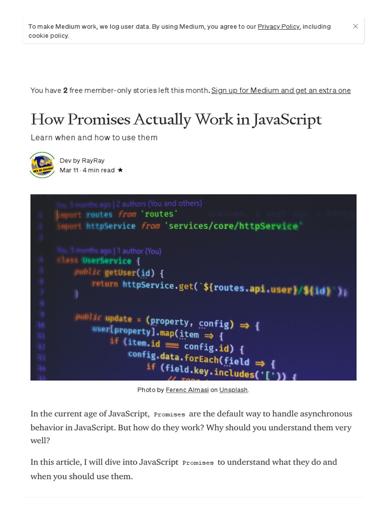 How Promises Actually Work In Javascript By Dev By Rayray Better Programming Pdf