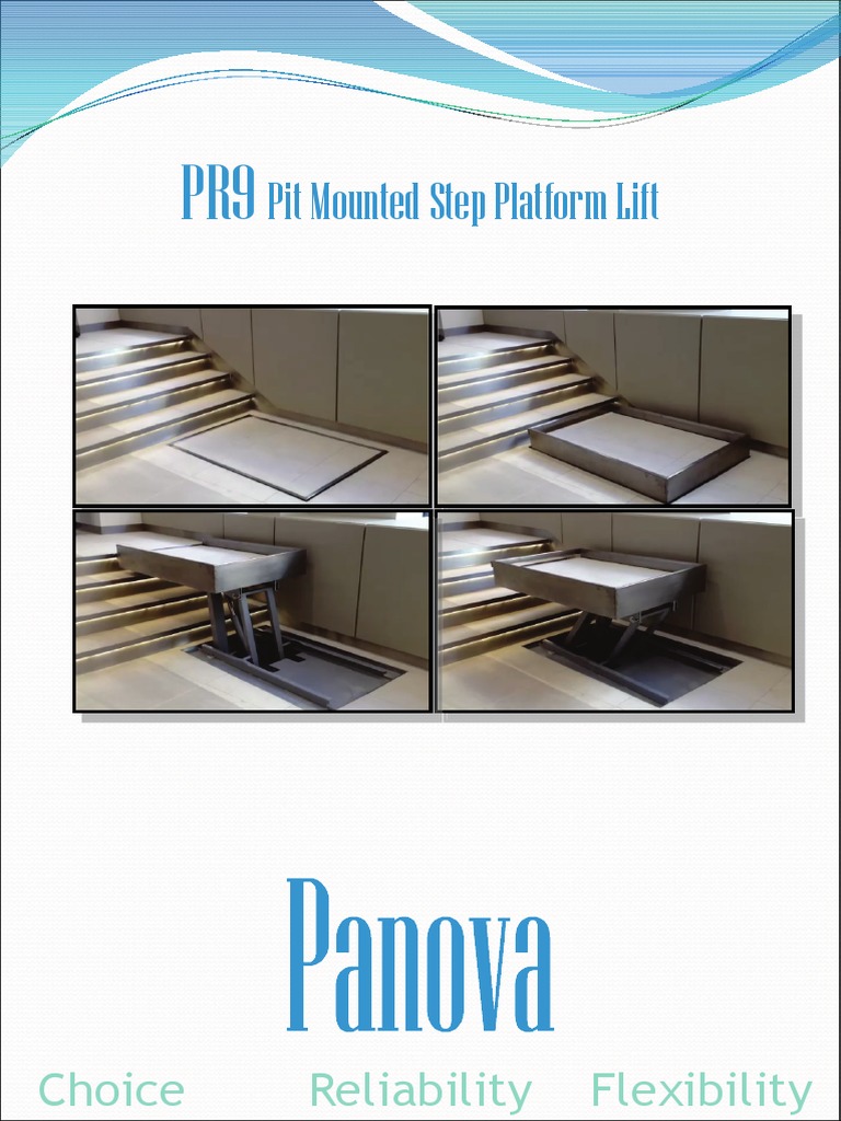 PR9 Pit Mounted Step Platform Lift Brochure | PDF | Elevator | Duct (Flow)