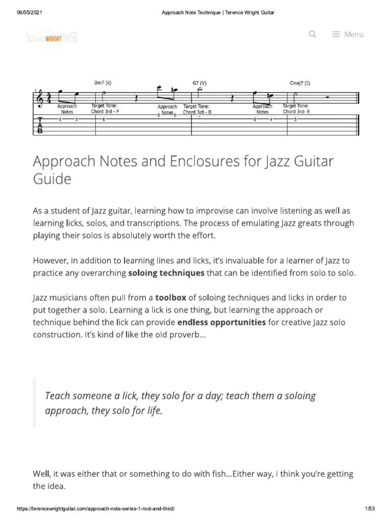 Approach Note Technique - Terence Wright Guitar | PDF