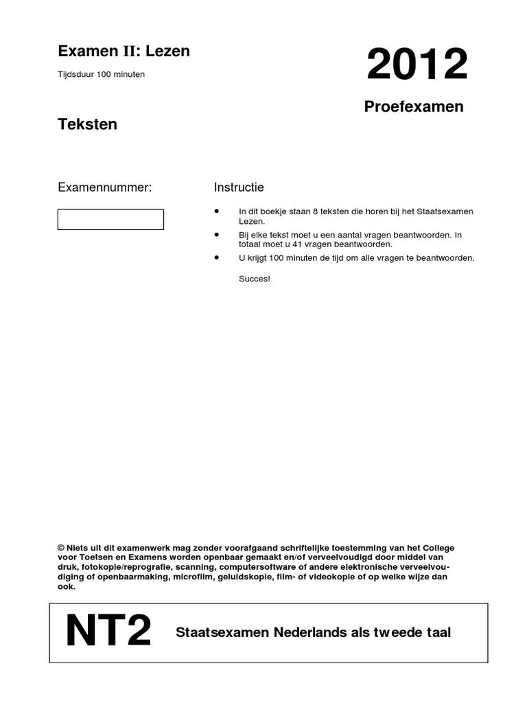 Tekstboekje Nt2 Lezen Programma Ii Nr1 Pdf