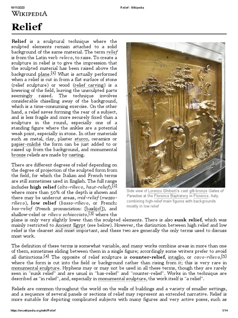 Relief - Wikipedia | PDF | Relief | Plastic Arts