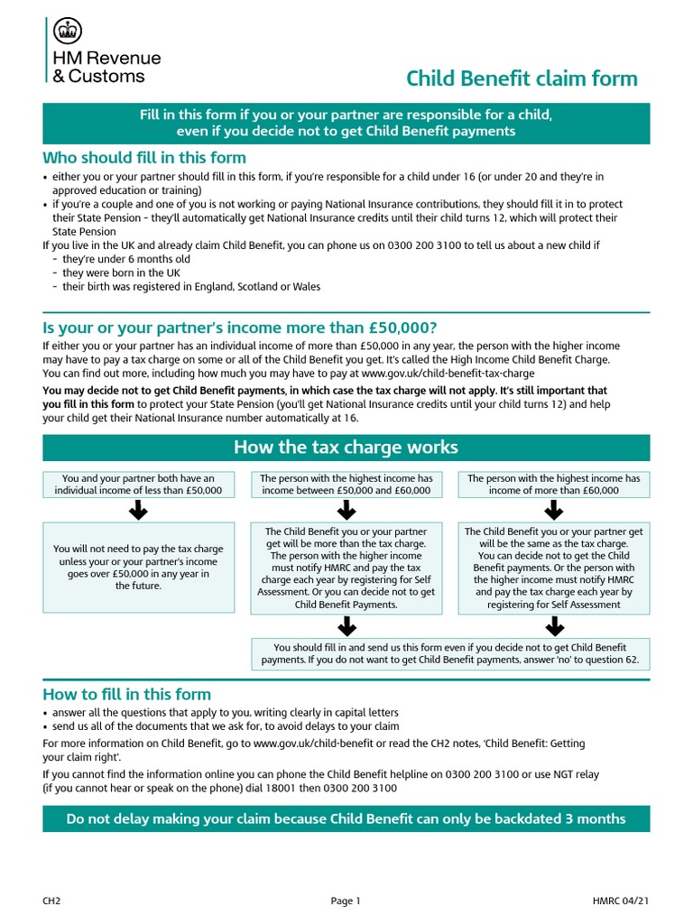 Child Benefit Claim Form - English | PDF | Government | Social Institutions