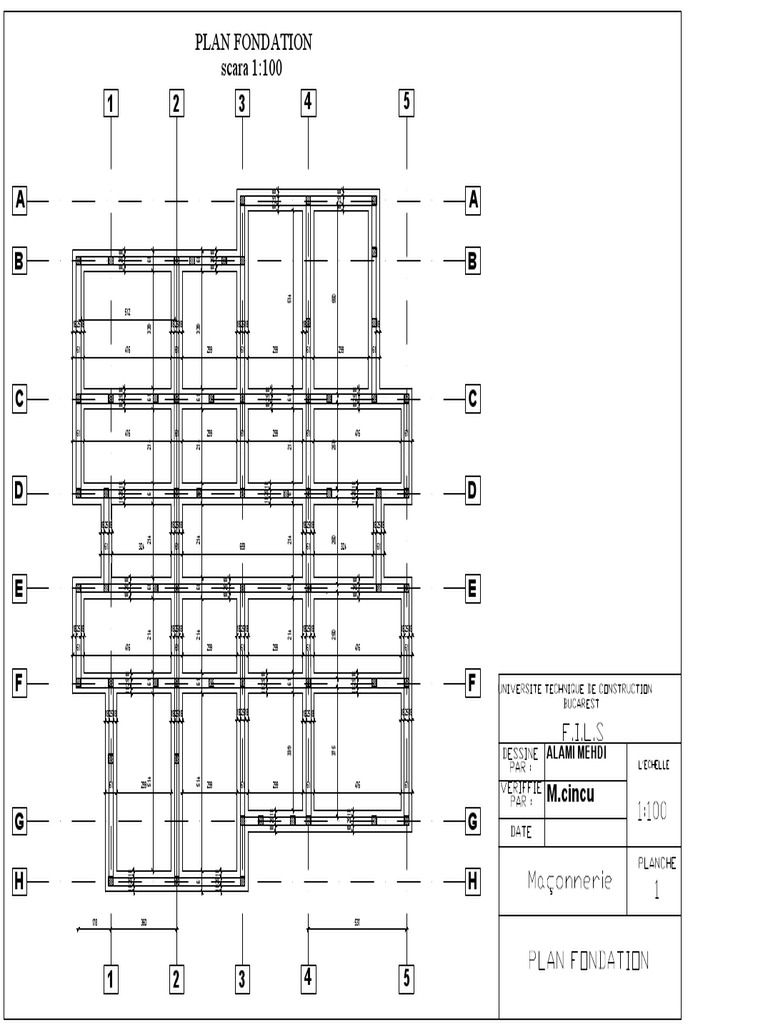 Plan de Fondation Scara 1:100 | PDF