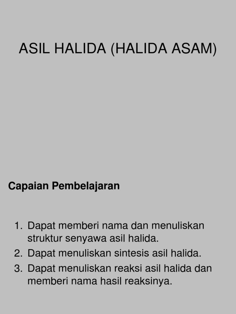 Asil Halida (Halida Asam) | PDF | Ester | Chlorine