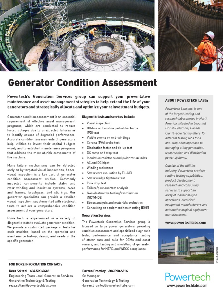 Generator Condition Assessment Rev4 | PDF | Electric Generator ...
