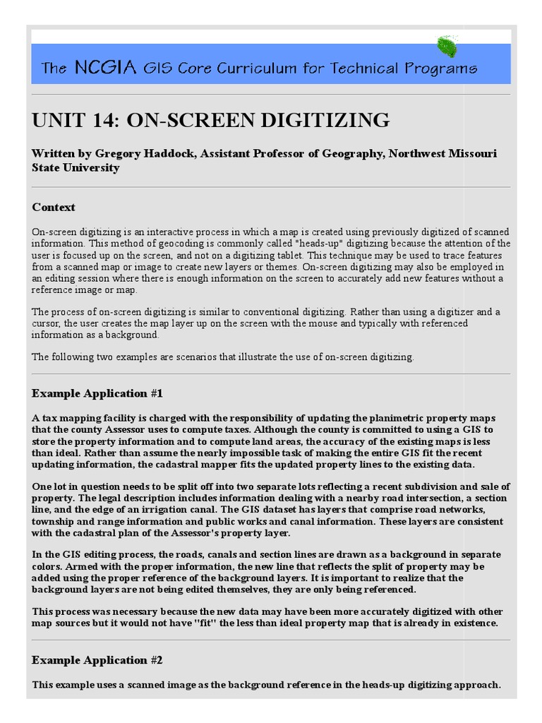 On-Screen Digitizing Techniques | PDF | Geographic Information System ...