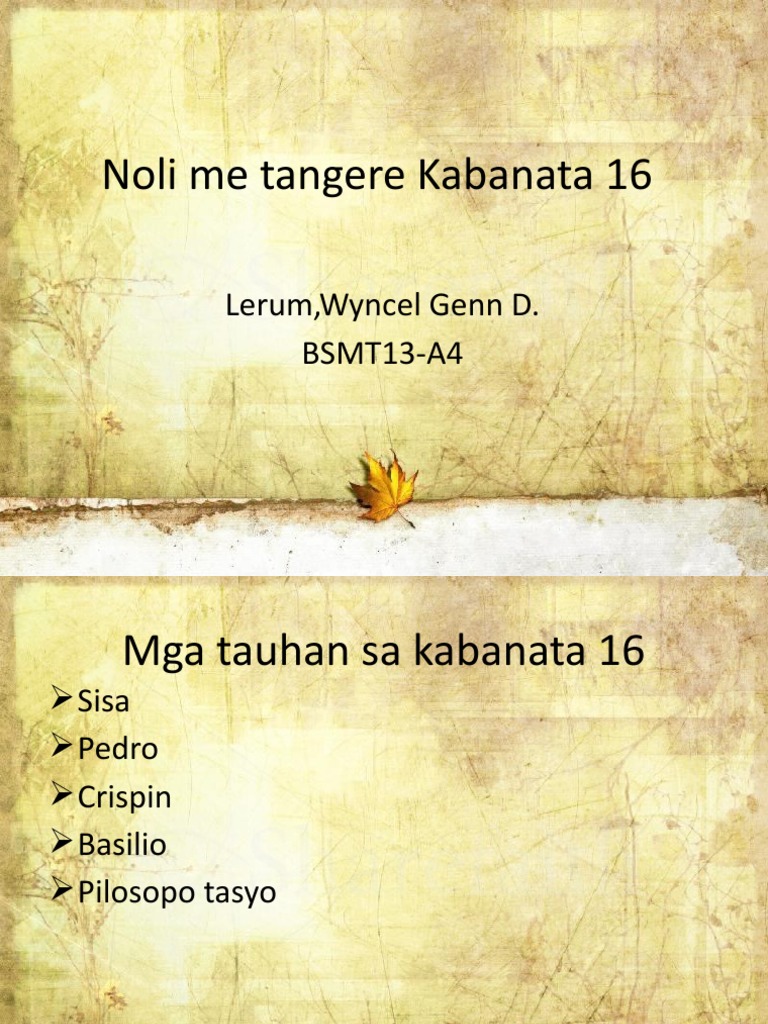 Chapter 6 Noli Me Tangere | PDF
