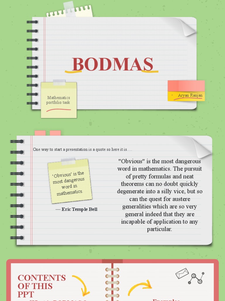 Bodmas: Mathematics Portfolio Task | PDF