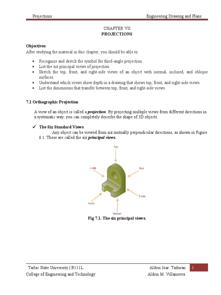 Engineering Drawing Module 7 | PDF | Space | Geometry