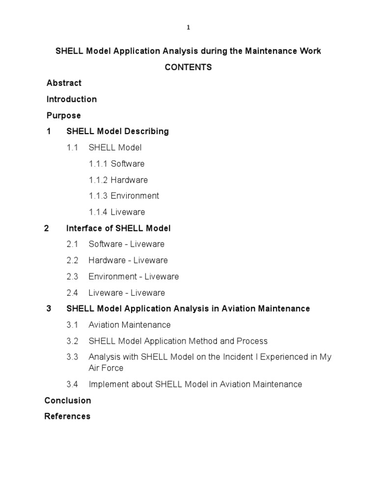 SHELL Model in Aviation Maintenance Analysis | PDF | Safety ...