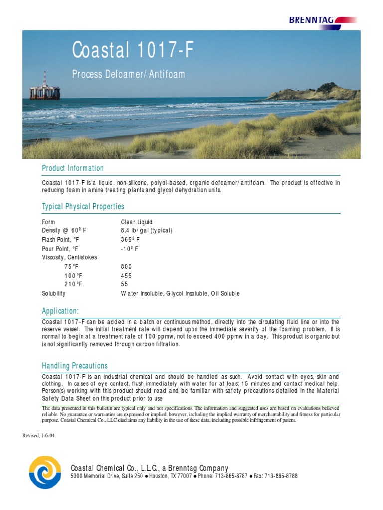 Coastal 1017-F: Process Defoamer/Antifoam | PDF