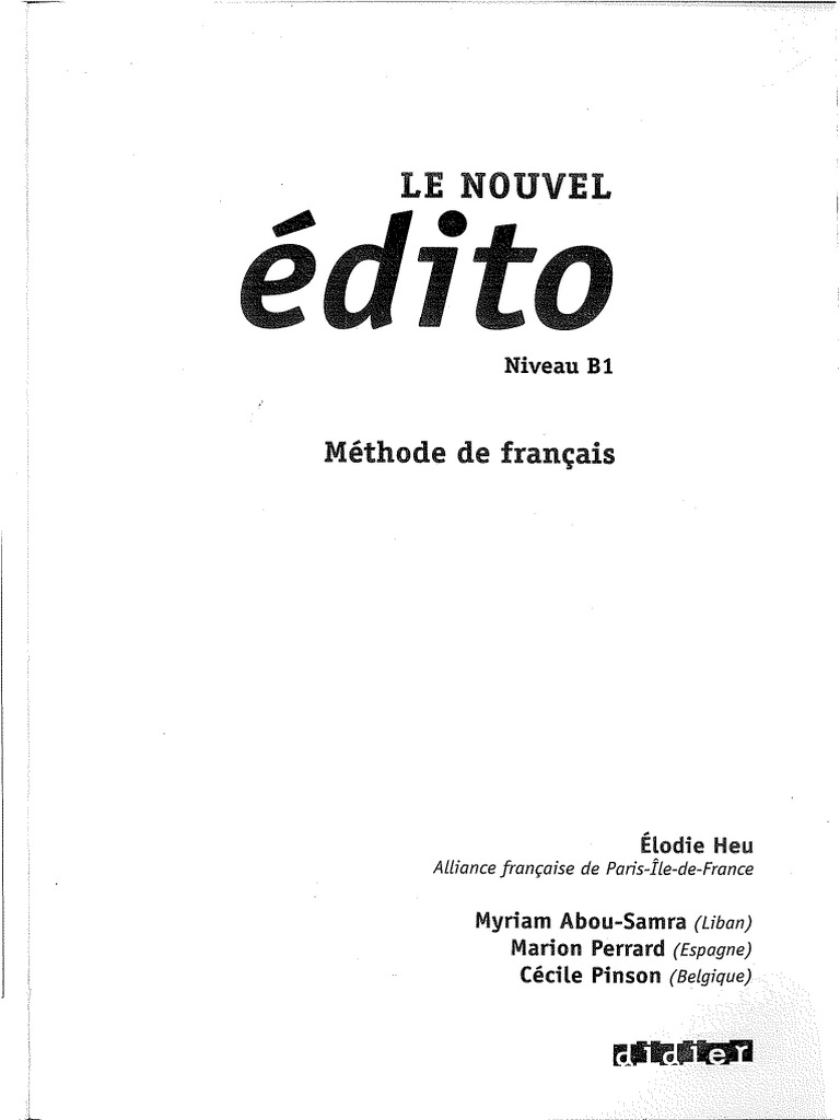 Le Nouvel Edito B1 - Livre D'eleve | PDF