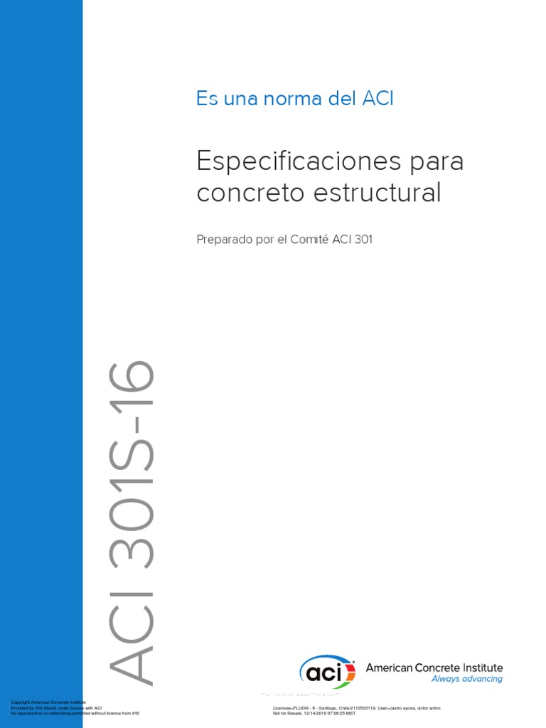 ACI 301S-16 - ESP - Especificaciones para Concreto Estructural | PDF ...