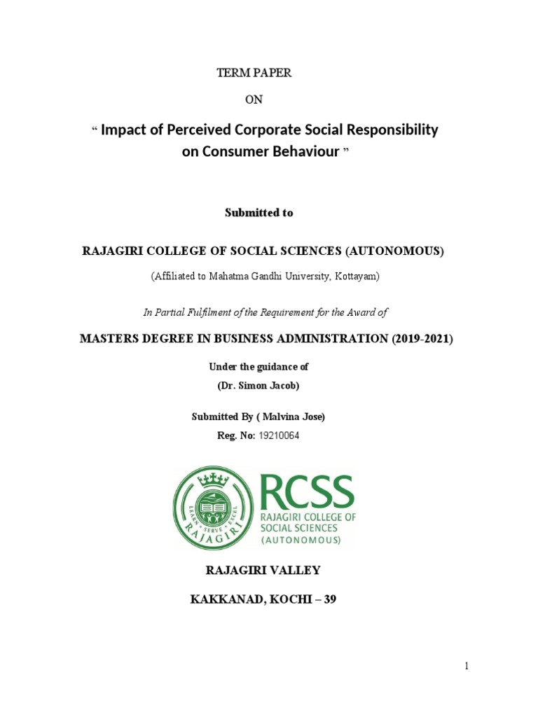 CSR's Impact on Consumer Behavior | PDF | Corporate Social ...