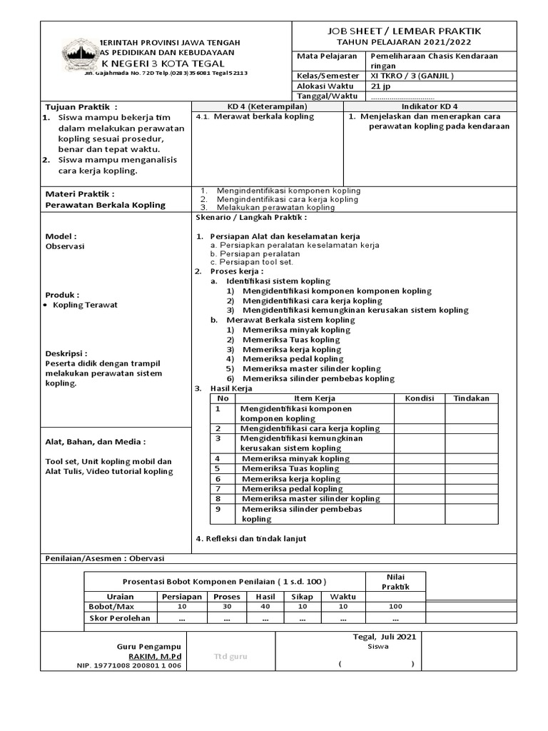 JobSheet Chasis 1 | PDF