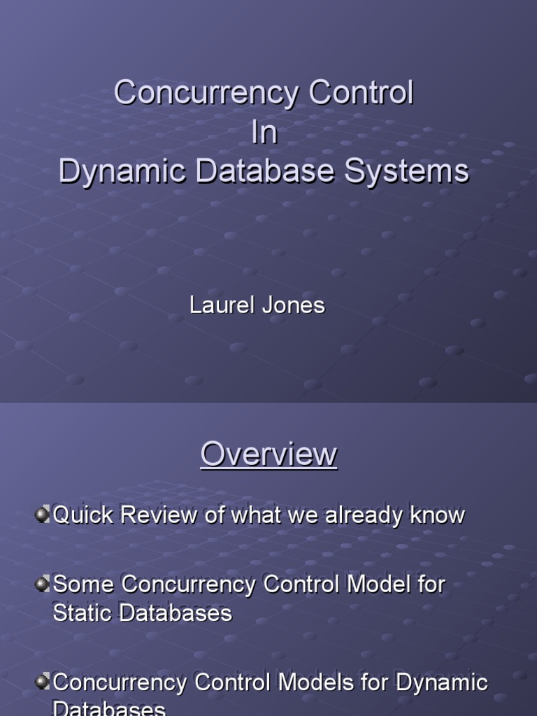 Concurrency Control In Dynamic Database Systems Pdf Database Transaction Computer Data