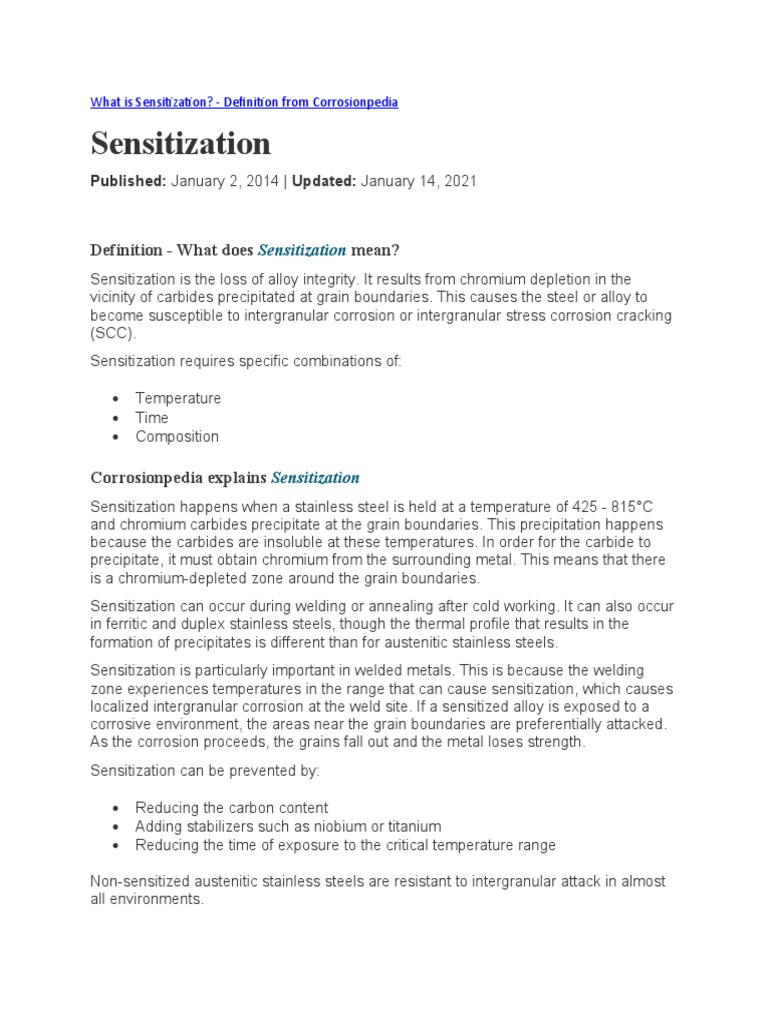 Sensitization: Definition - What Does Mean? | Download Free PDF ...