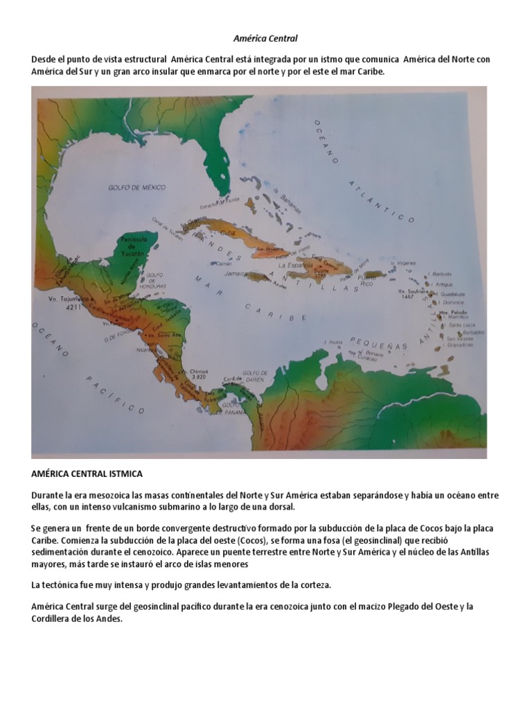 América Central | PDF | Centroamérica | Andes