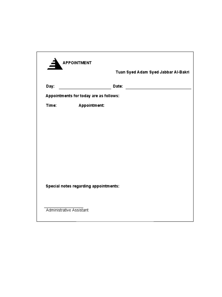 Appointment Sheet | PDF