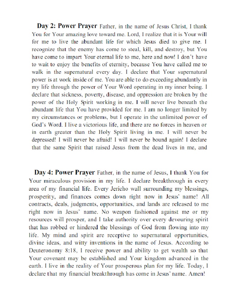 90 Days of Power Prayer | PDF