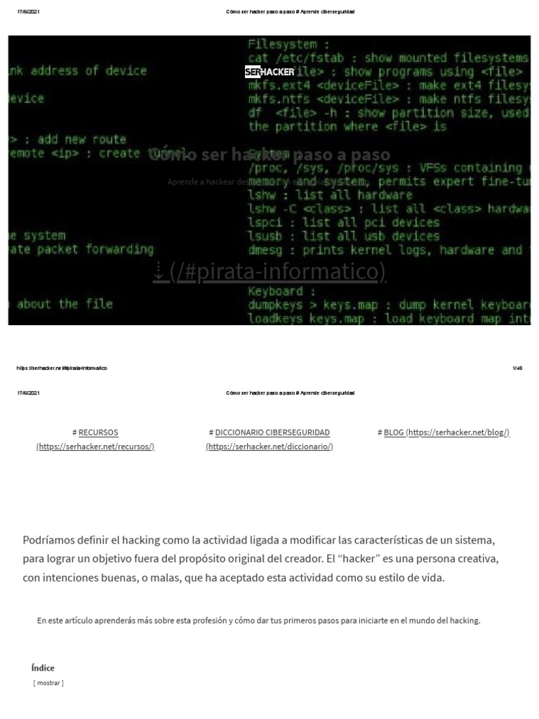 Cómo Ser Hacker Paso A Paso # Aprende Ciberseguridad | PDF | Sombrero ...