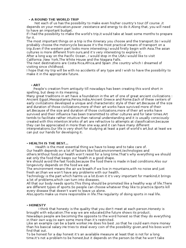 A Round The World Trip | PDF | International Student | Museum