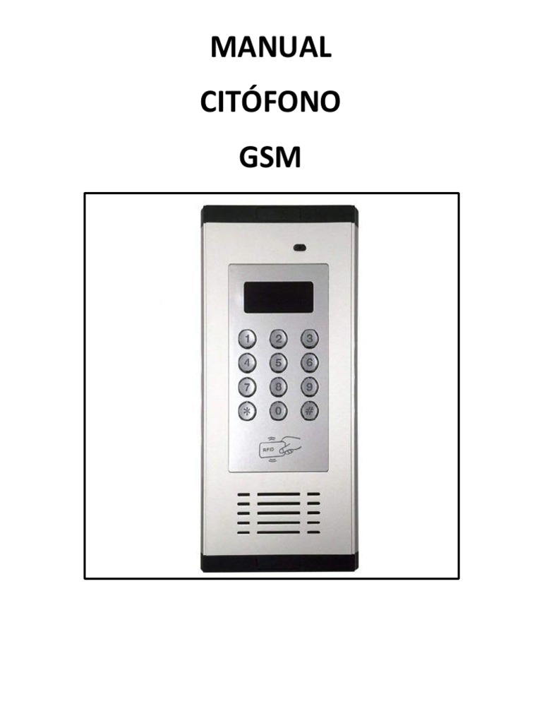 Manual Citófono GSM 4G en Español | PDF | Gsm | Contraseña