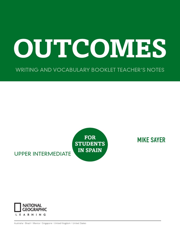 Upper Intermediate Writing and Vocabulary Booklet Teachers Notes | PDF ...