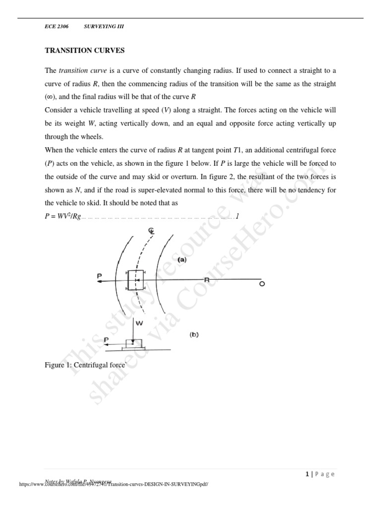 This Study Resource Was: Transition Curves | PDF | Acceleration | Curvature