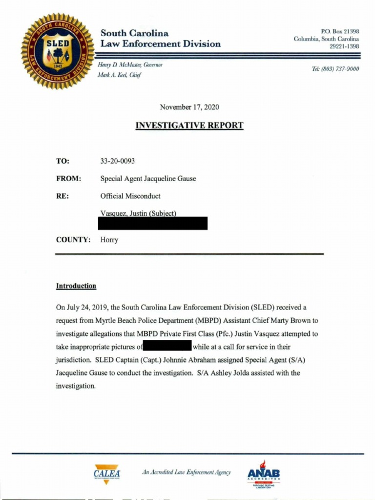 SLED Narrative Report | PDF | Justice | Crime & Violence