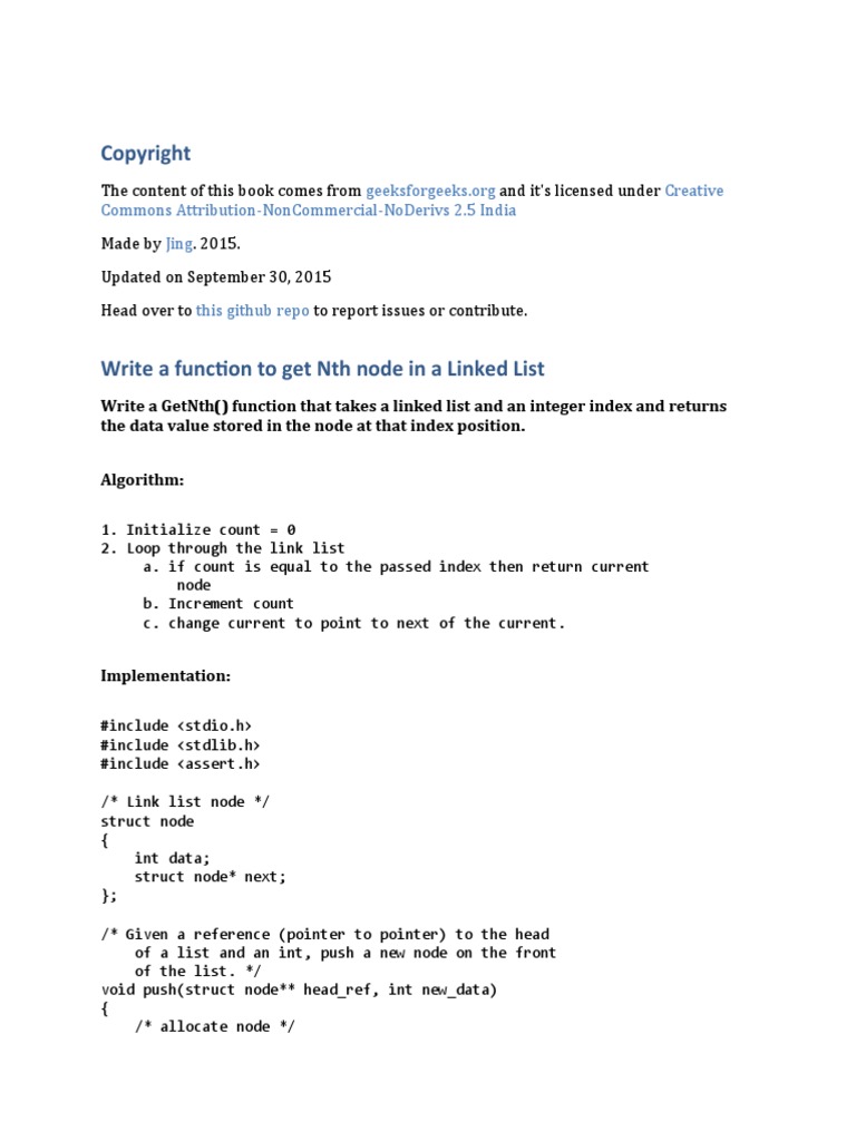 Linked List Pdf Pointer Computer Programming Algorithms And 6782